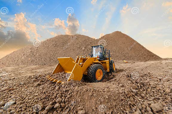 Wheel Loader are Digging the Soil in Construction Site Stock Photo ...