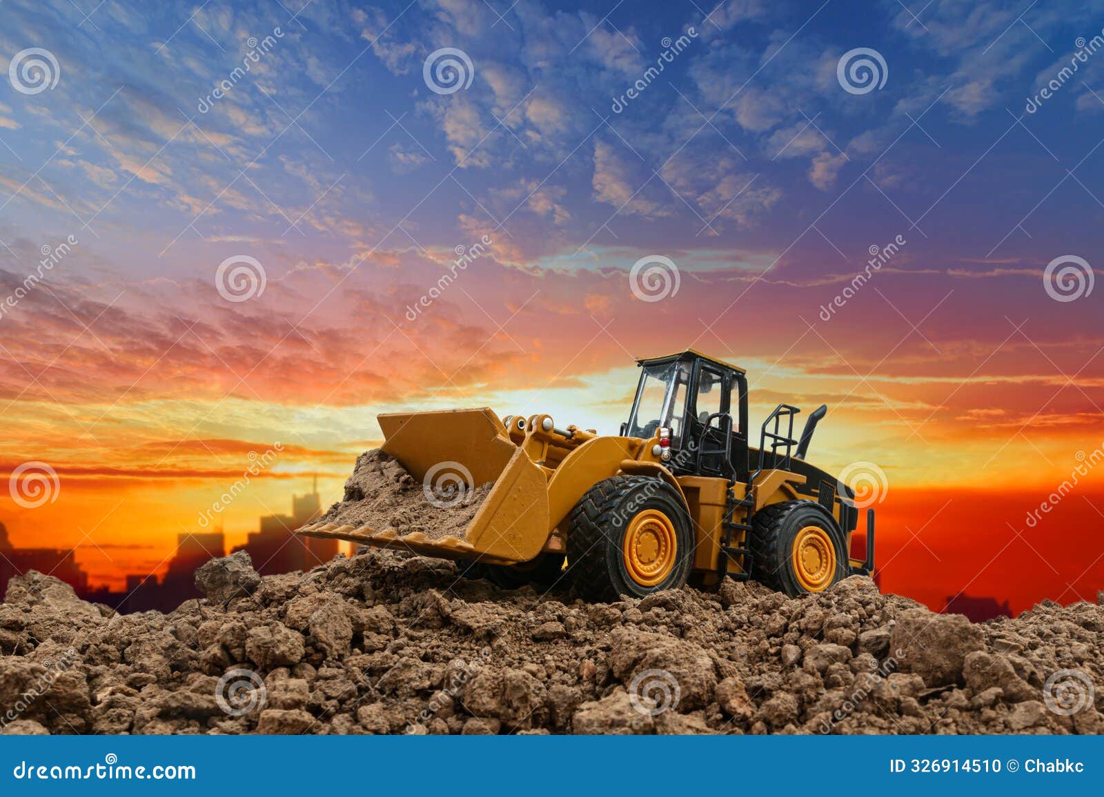 Wheel Loader are Digging the Soil in the Construction Site Stock Photo ...