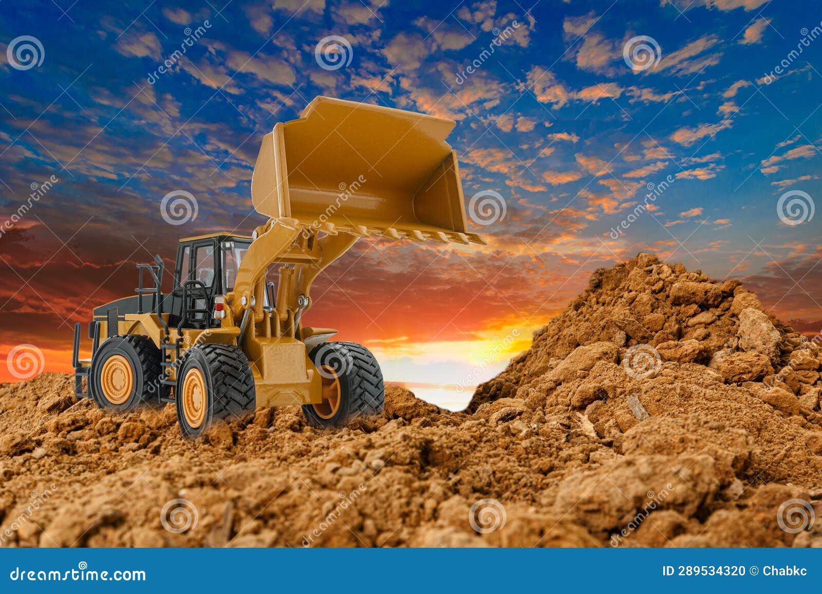 Wheel Loader are Digging the Soil in the Construction Site Stock Photo ...