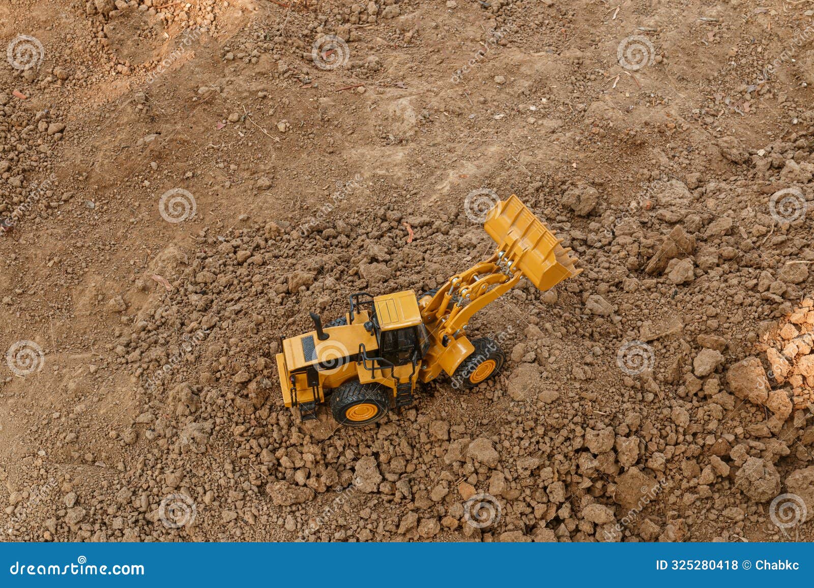 Wheel Loader are Digging Soil with in the Construction Site. Stock ...