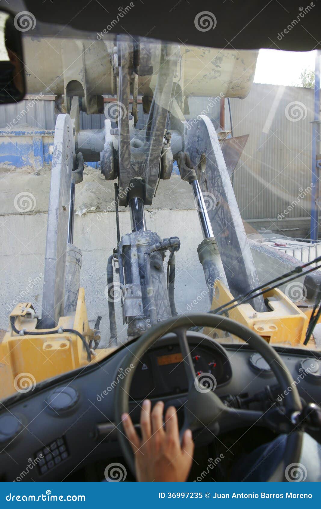 Wheel loader driver stock image. Image of heavy, earth - 36997235