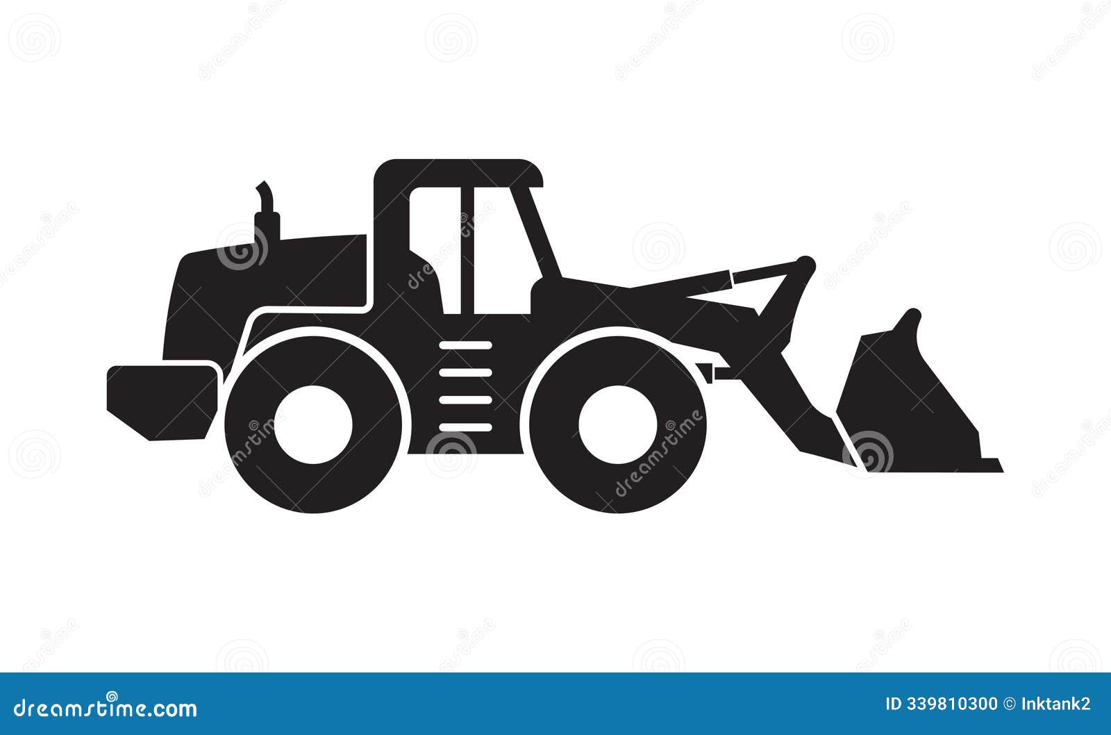 Wheel Loader Earthmover Digger Silhouette Stock Illustration ...