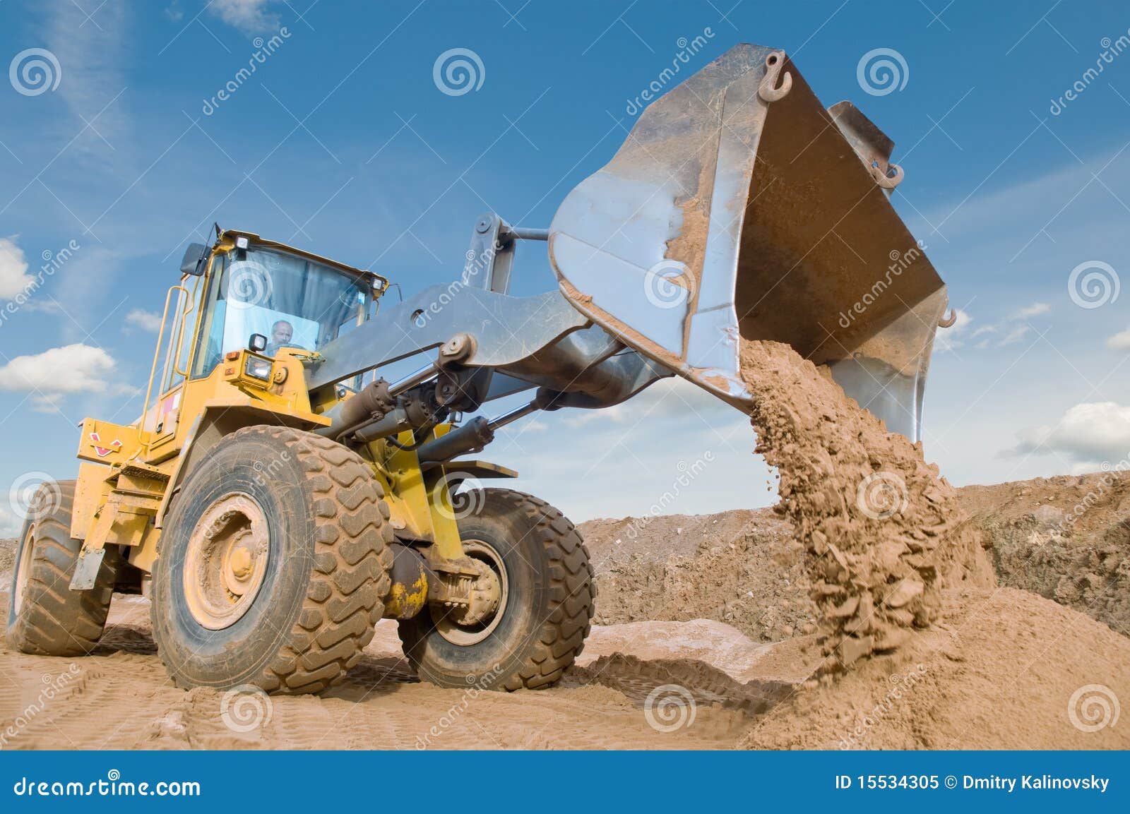 Wheel Loader Excavation Working Stock Image - Image of machinery ...