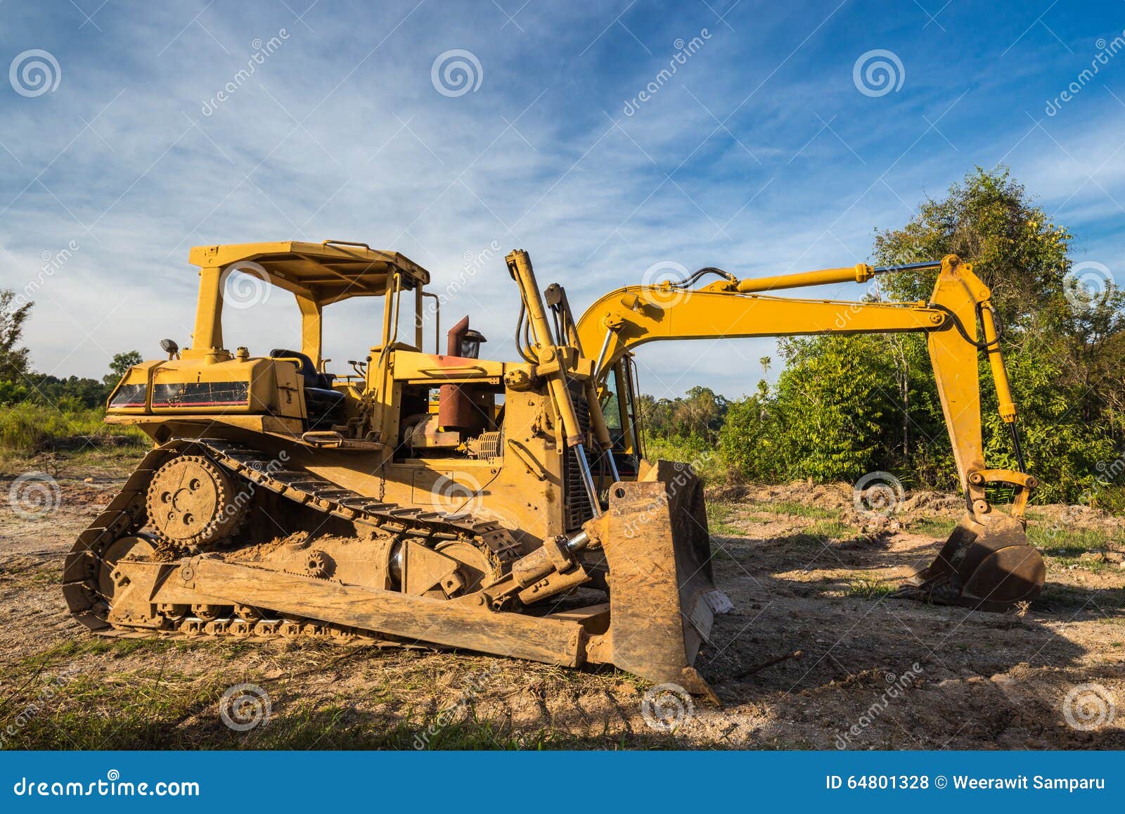 Wheel Loader Excavator with Caterpillar Backhoe Stock Photo - Image of ...