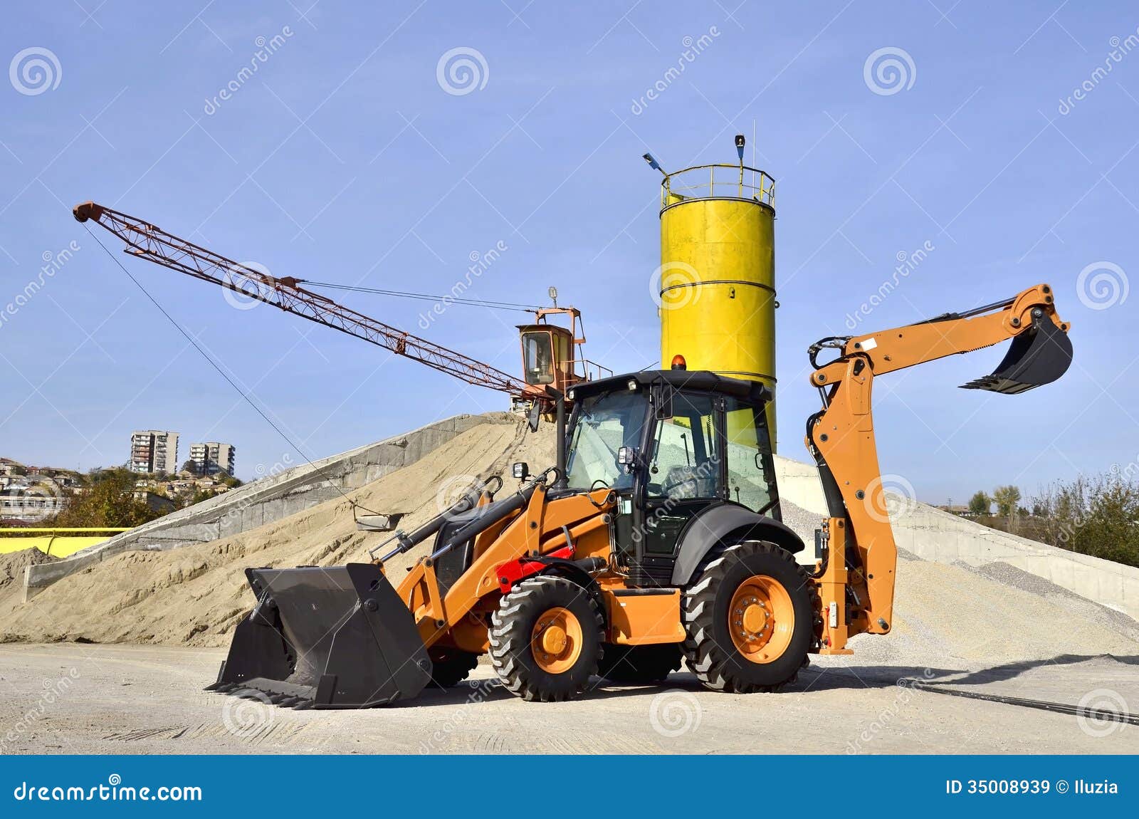 Wheel loader Excavator stock image. Image of loader, action - 35008939