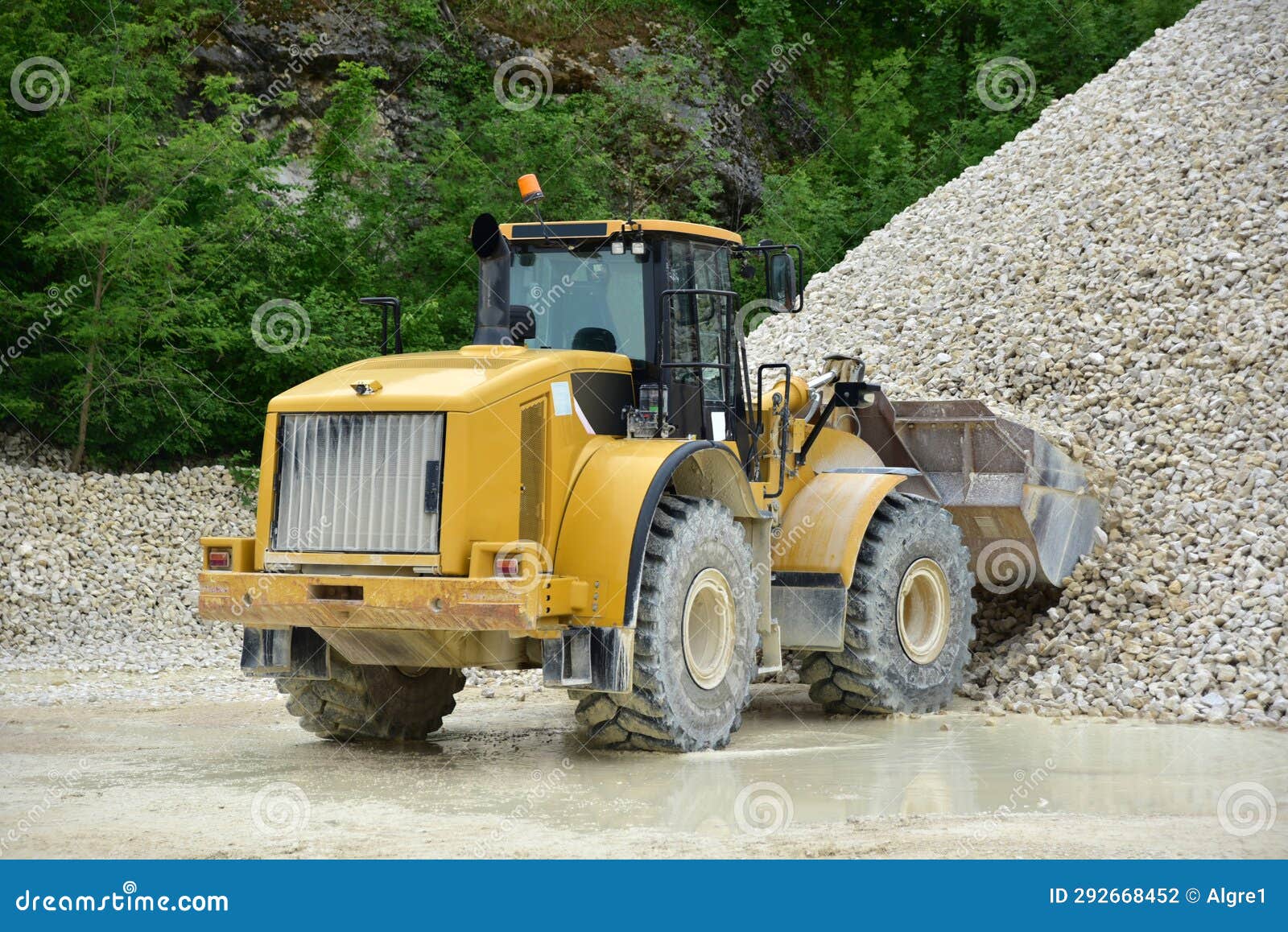 Wheel Loader Excavator Unloading Sand Stock Photo - Image of action ...