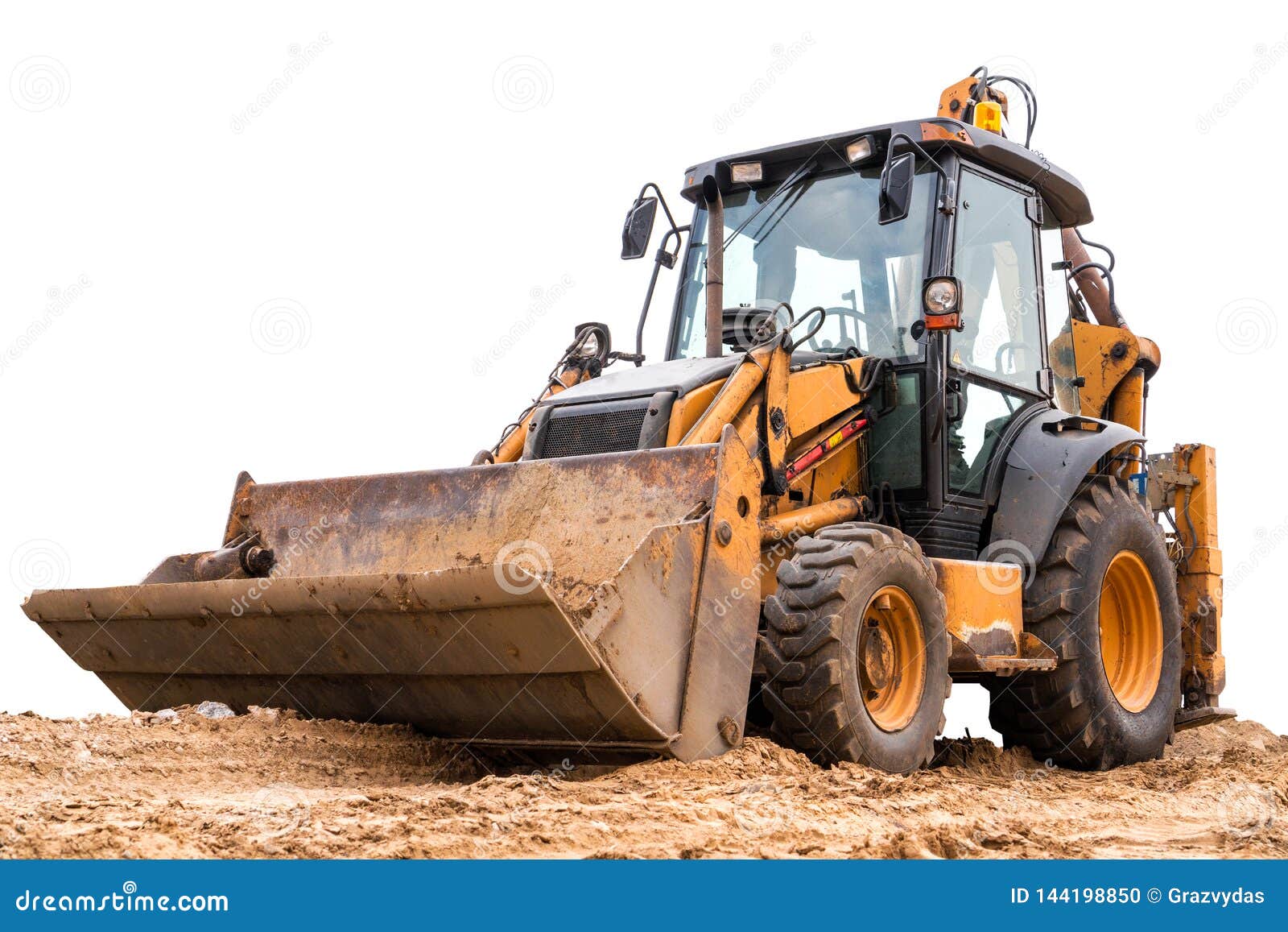 Wheel loader excavator stock photo. Image of vehicle - 144198850