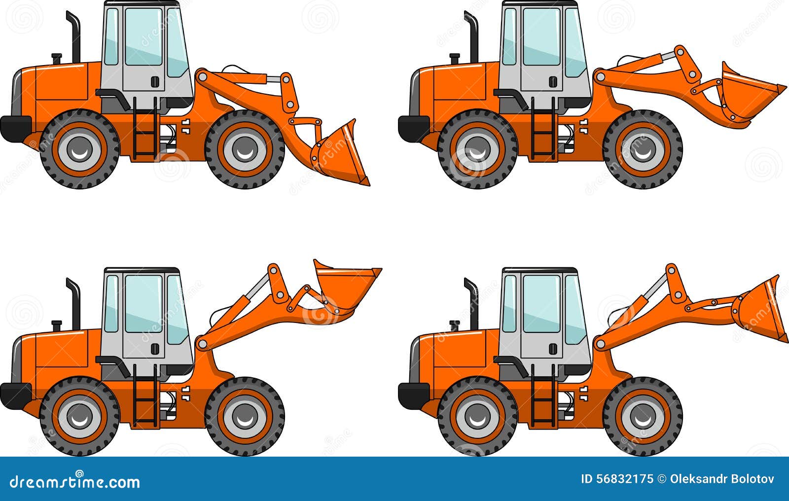 Wheel Loader. Heavy Construction Machine. Vector Illustration Stock ...