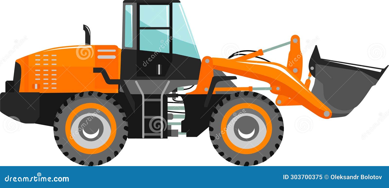 Wheel Loader Icon in Flat Style. Vector Illustration Stock Vector ...