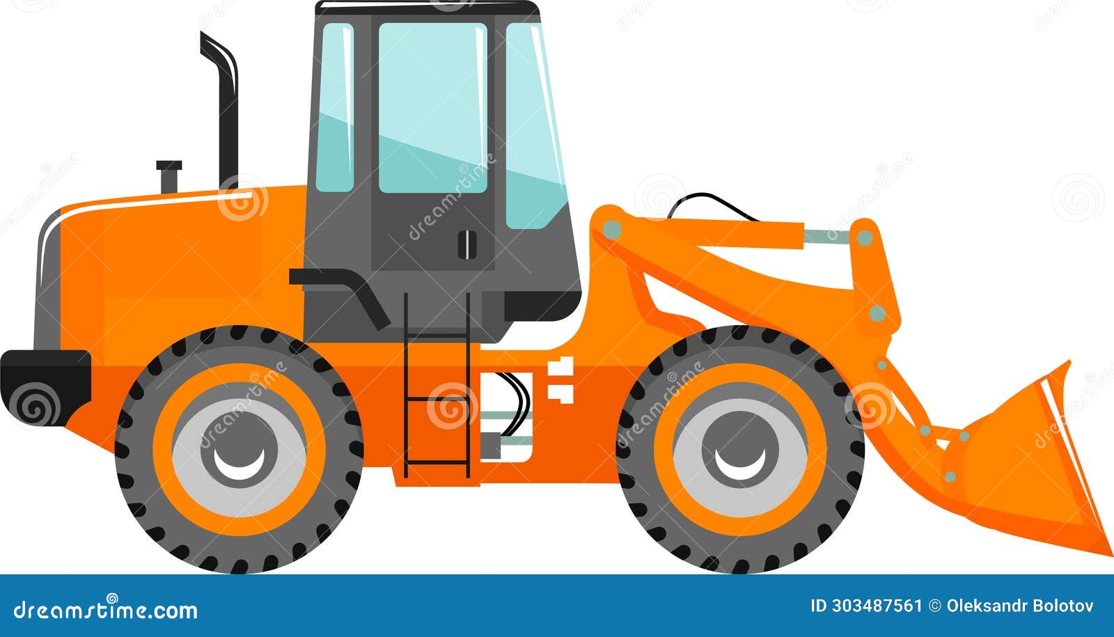 Wheel Loader Icon in Flat Style. Vector Illustration Stock Vector ...