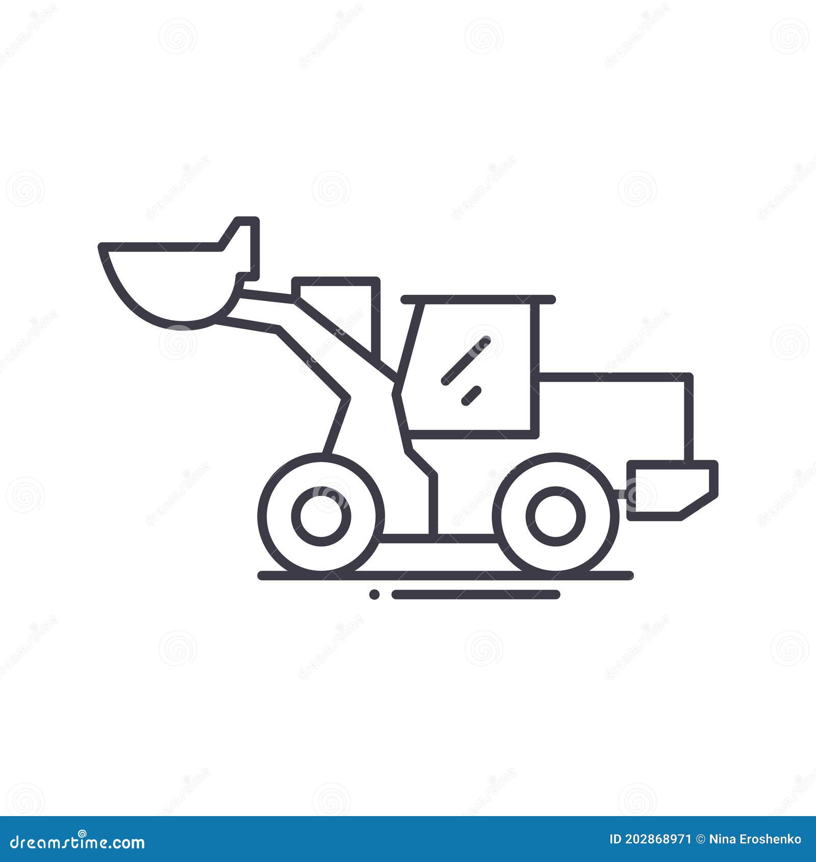Wheel Loader Icon, Linear Isolated Illustration, Thin Line Vector, Web ...