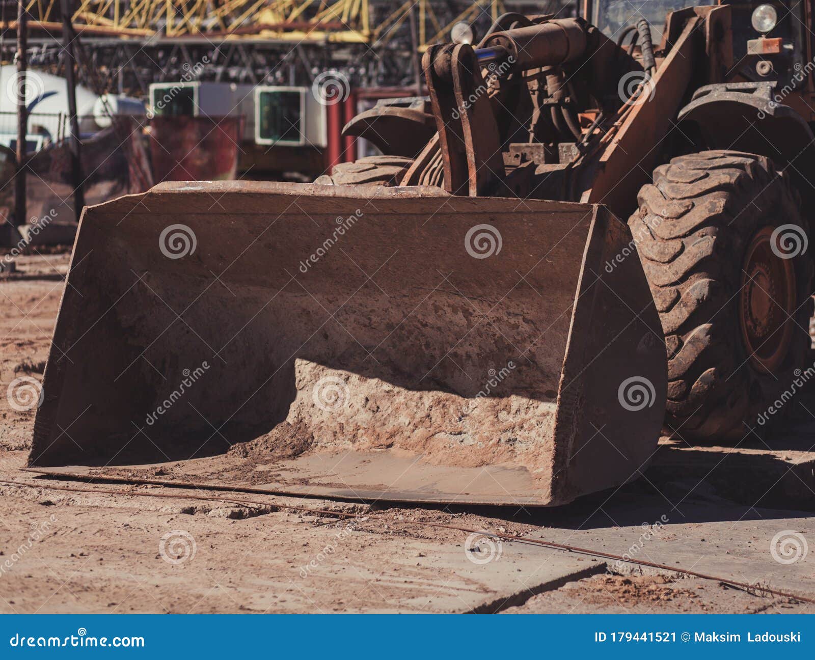 Wheel Loader with a Large Bucket Stock Image - Image of development ...