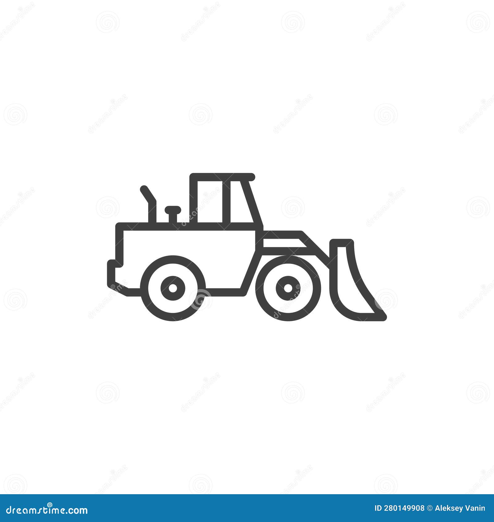 Wheel loader line icon stock vector. Illustration of vector - 280149908