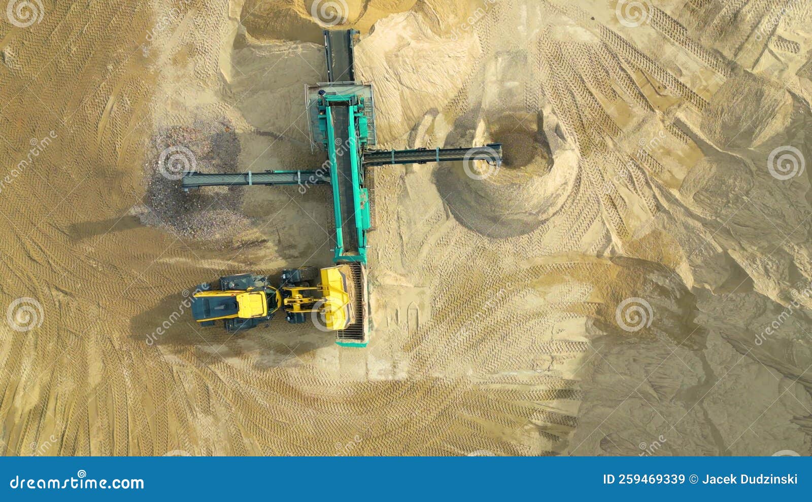 Wheel Loader Load Sand in Dump Truck in Open Pit. Heavy Machinery on ...