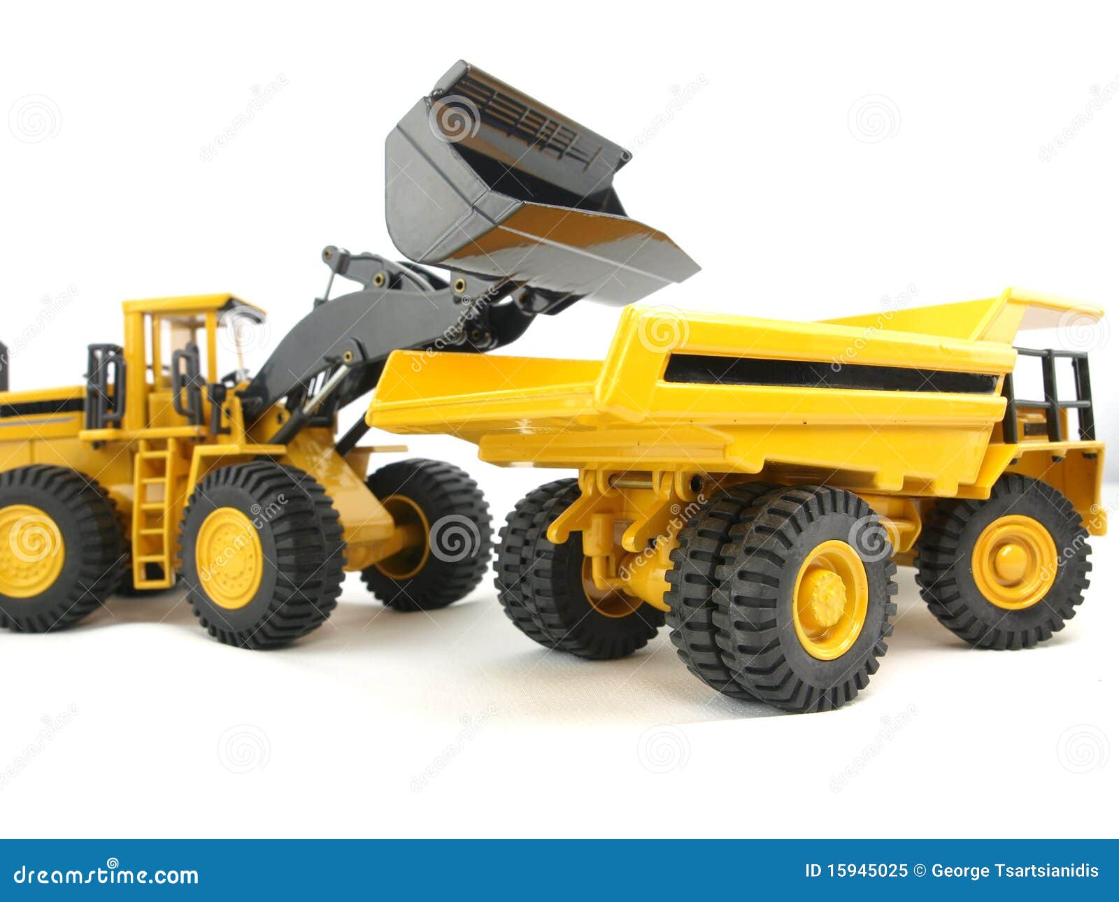 Wheel Loader and Loading Dumper Stock Image - Image of trailer, road ...