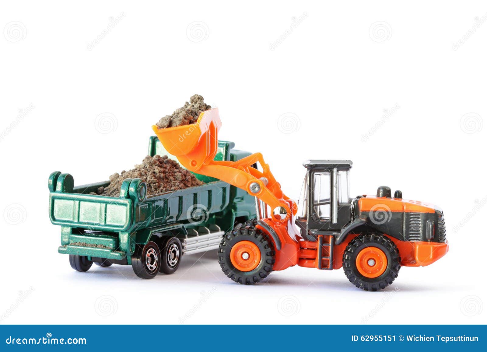 Wheel Loader Loading Soil on Dump Truck Stock Image - Image of ...