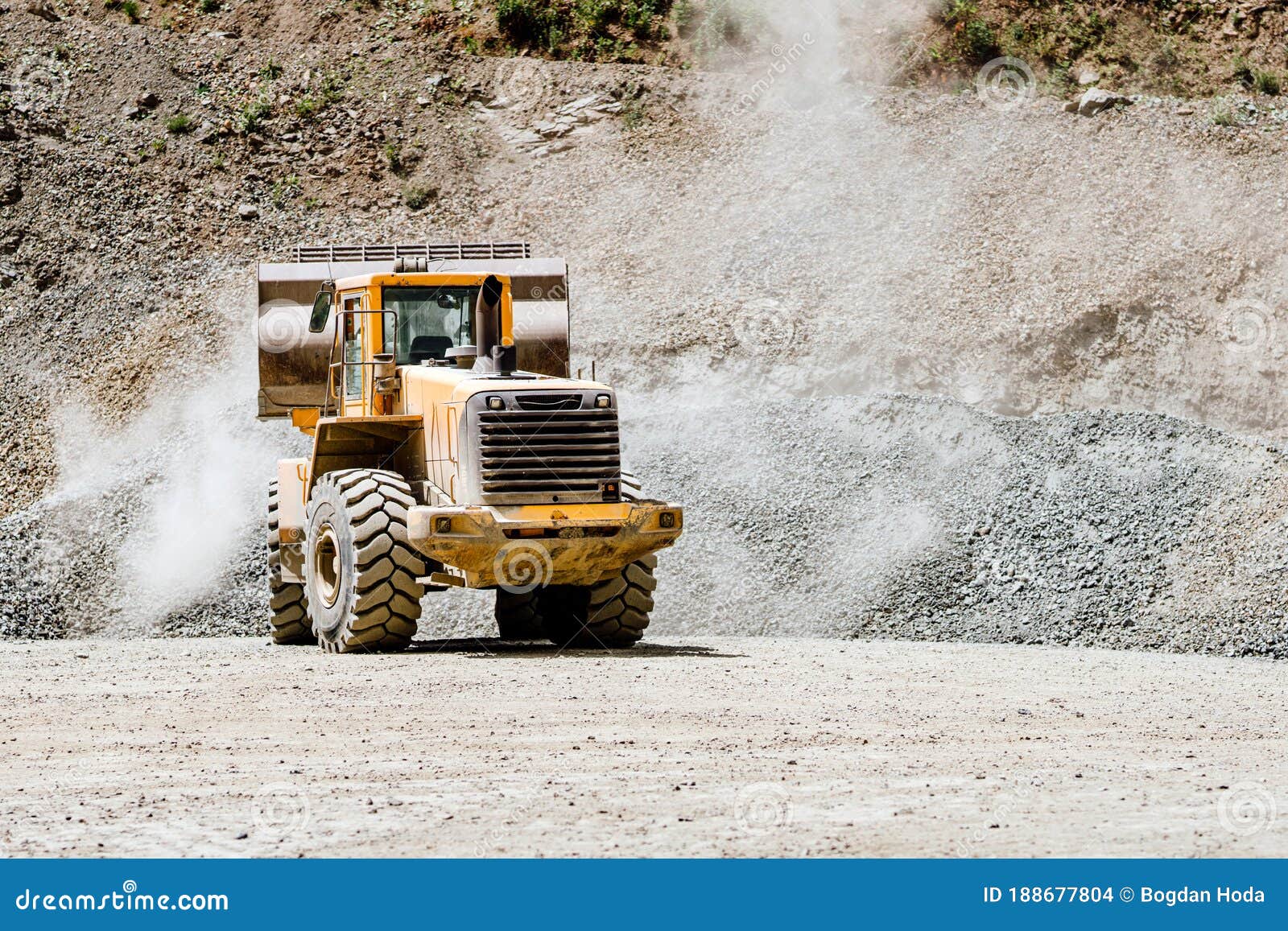 Wheel Loader Machine Loading Rocks in the Open-mine, Stock Photo ...