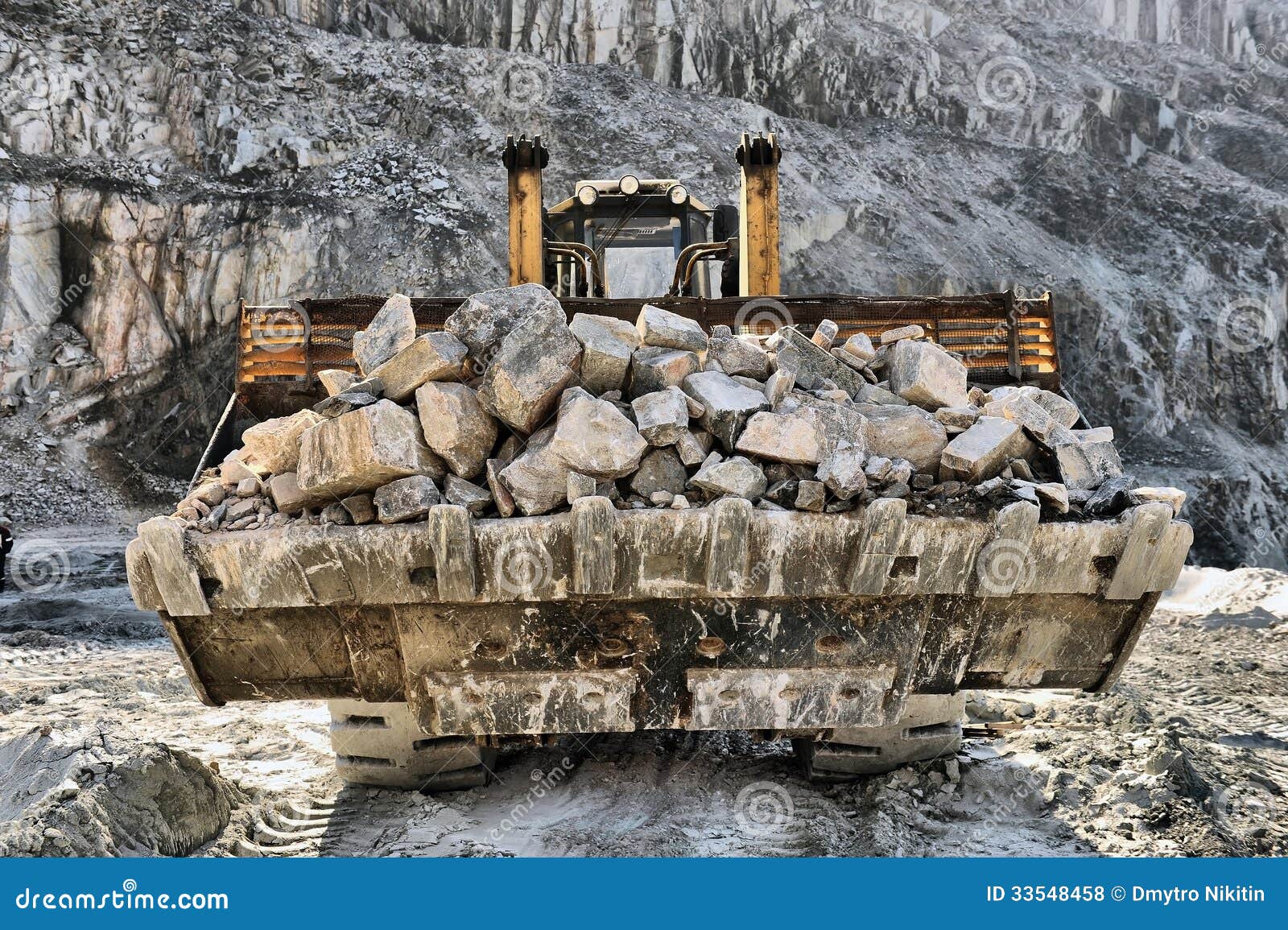 Wheel Loader Machine Unloading Rocks Stock Photo - Image of site ...
