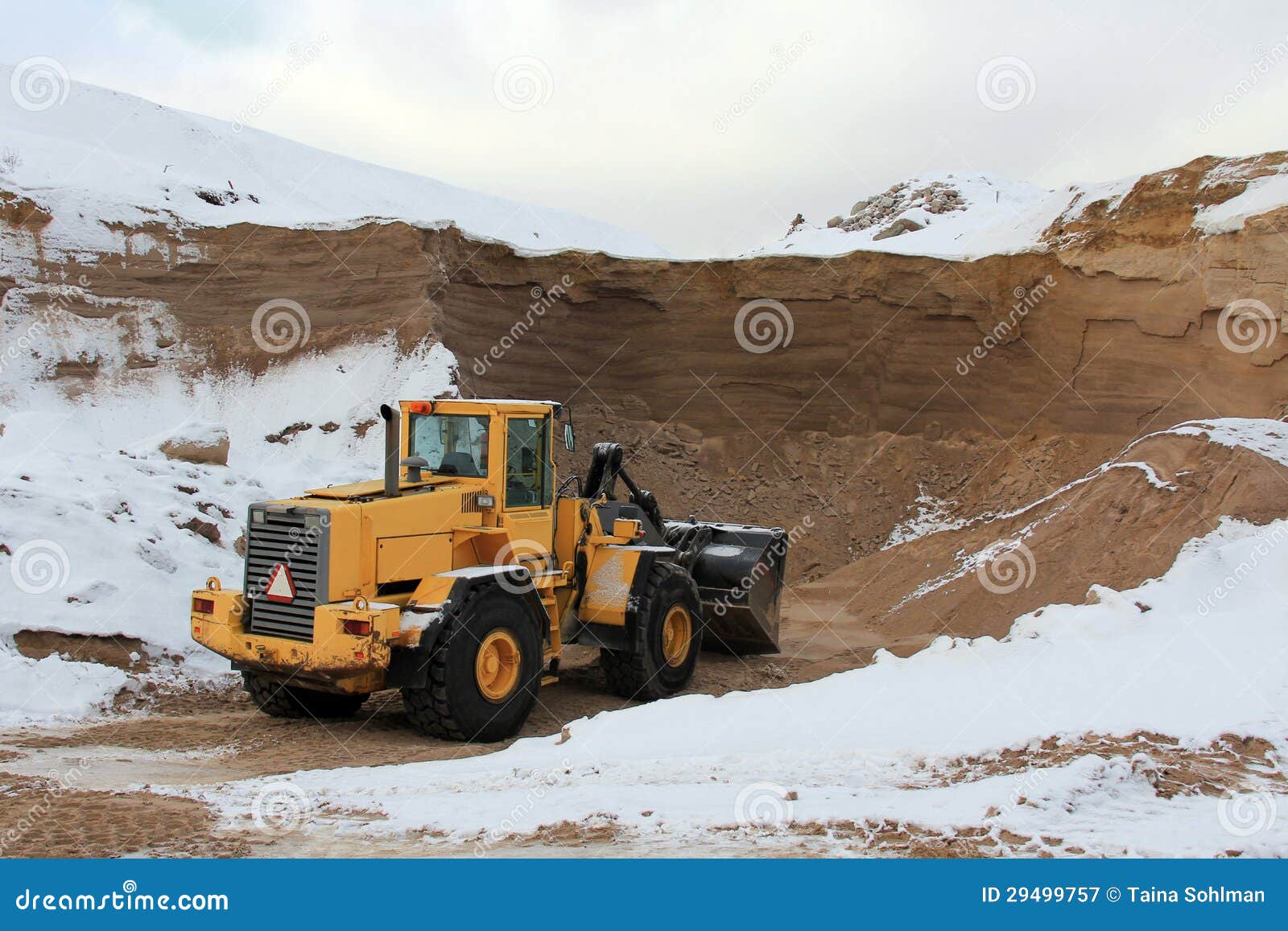 Wheel Loader at Sand Pit in Winter Editorial Photography - Image of ...