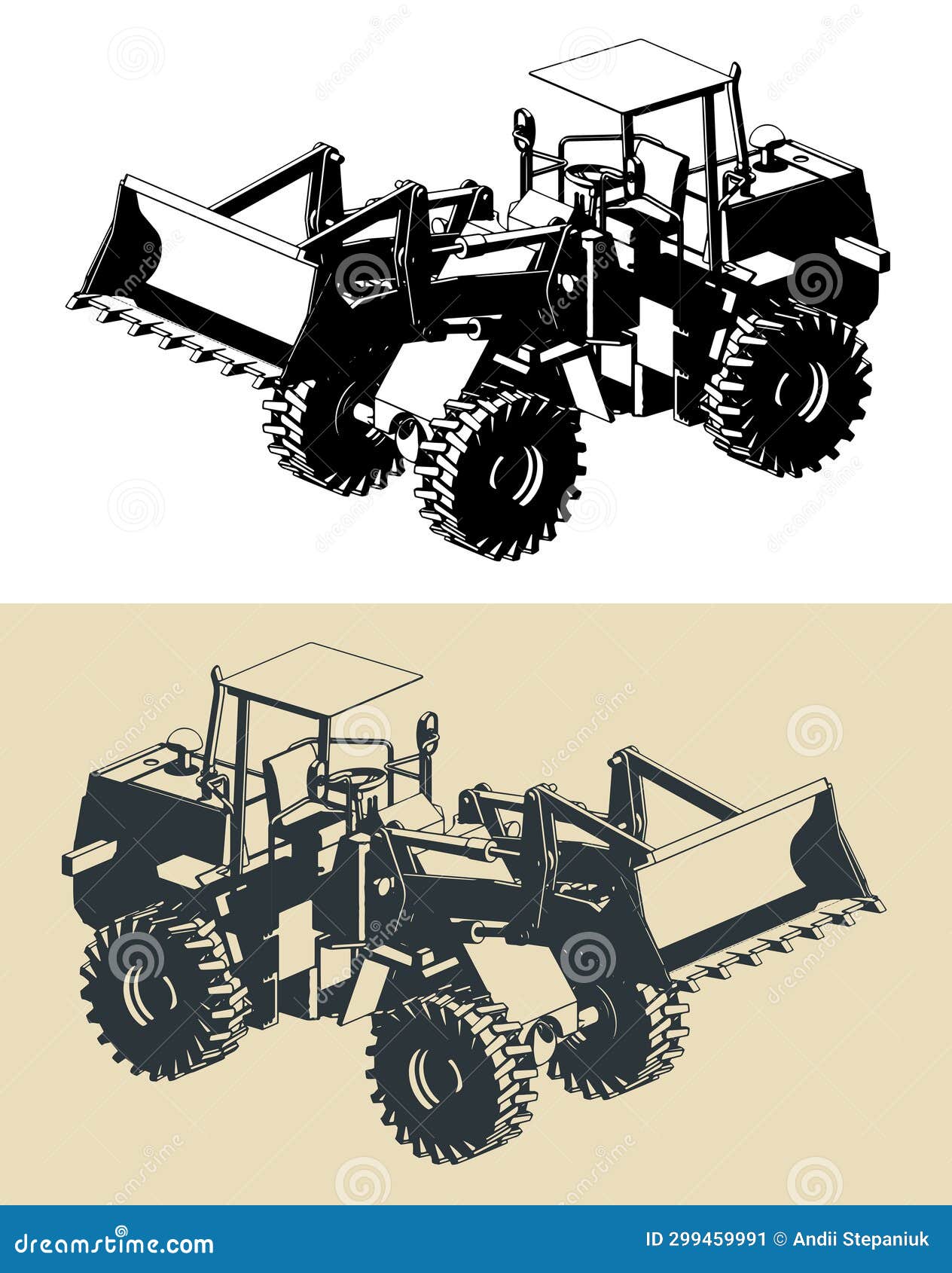 Wheel loader sketch stock illustration. Illustration of machinery ...