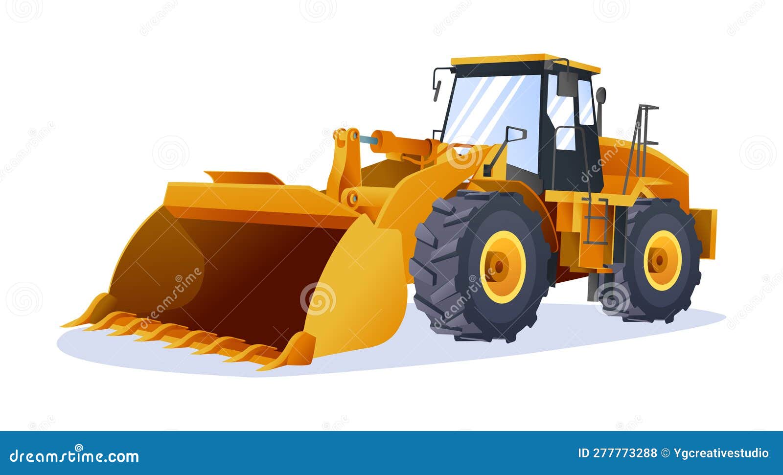 Wheel Loader Vector Illustration Stock Vector - Illustration of design ...