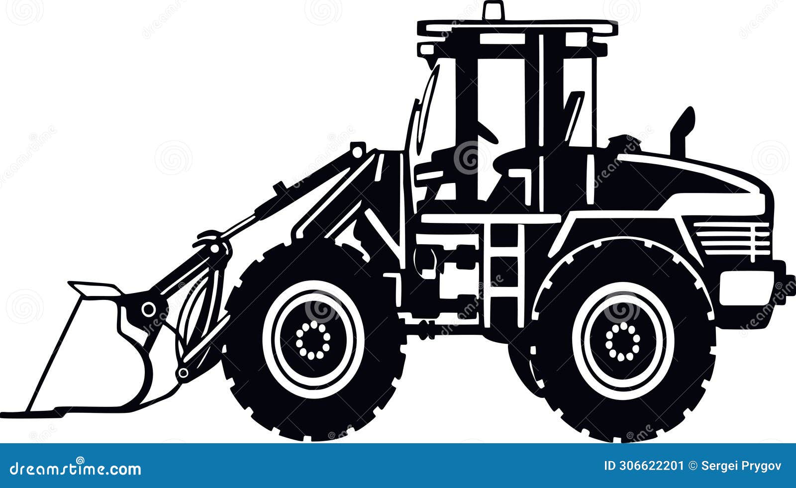 Wheel Loader - Isolated on White Background. Vector Illustration Stock ...