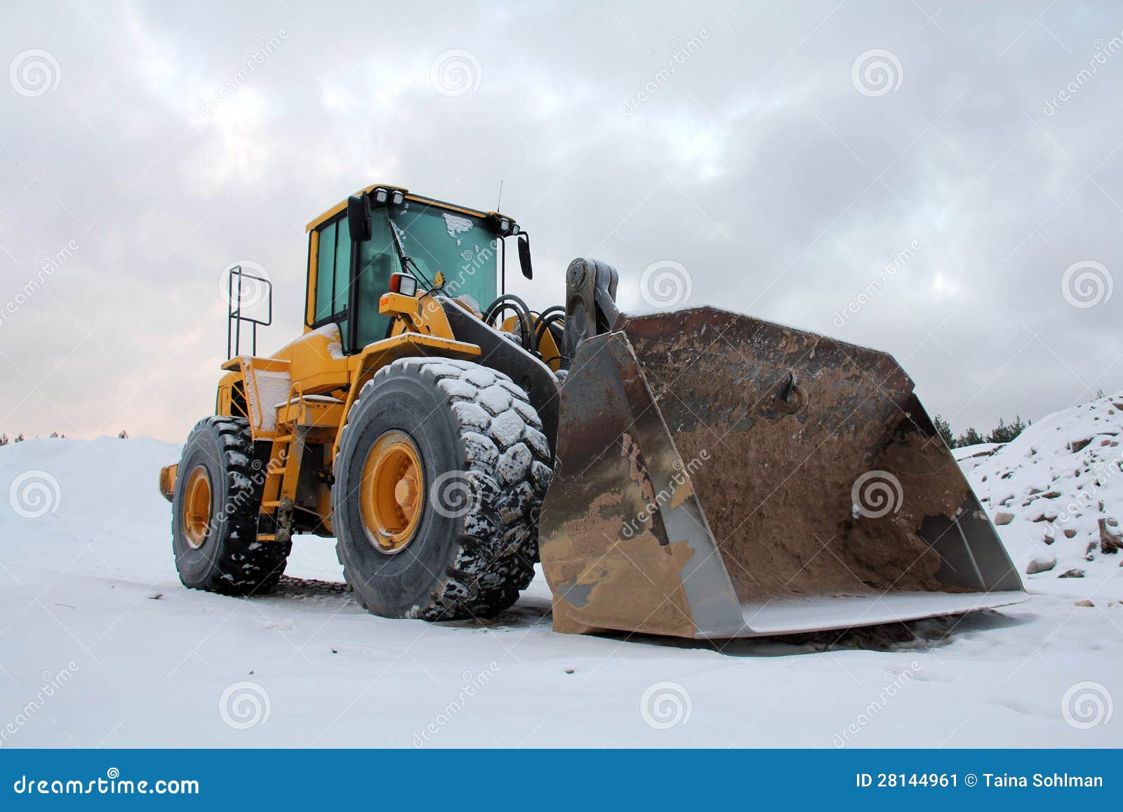Wheel Loader at Winter Sand Pit Stock Image - Image of ground, power ...