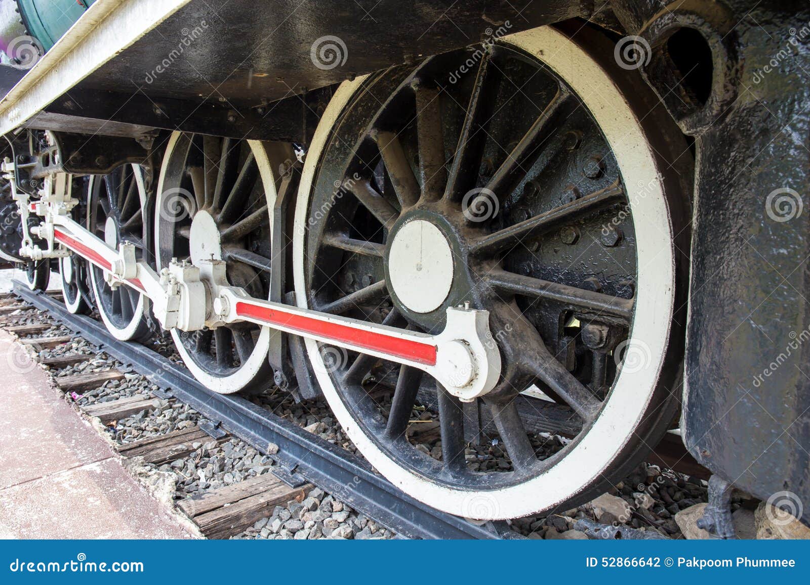 Wheel of Locomotive on Railway Stock Photo - Image of intersection ...