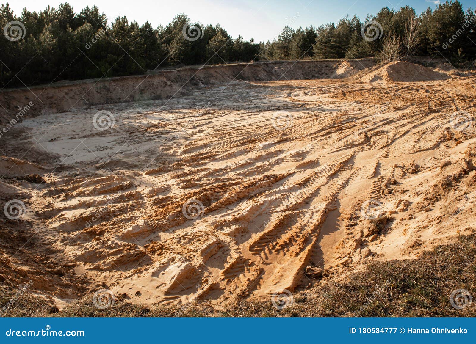 Wheel Marks in the Sand. Texture on Clay Stock Image - Image of land ...