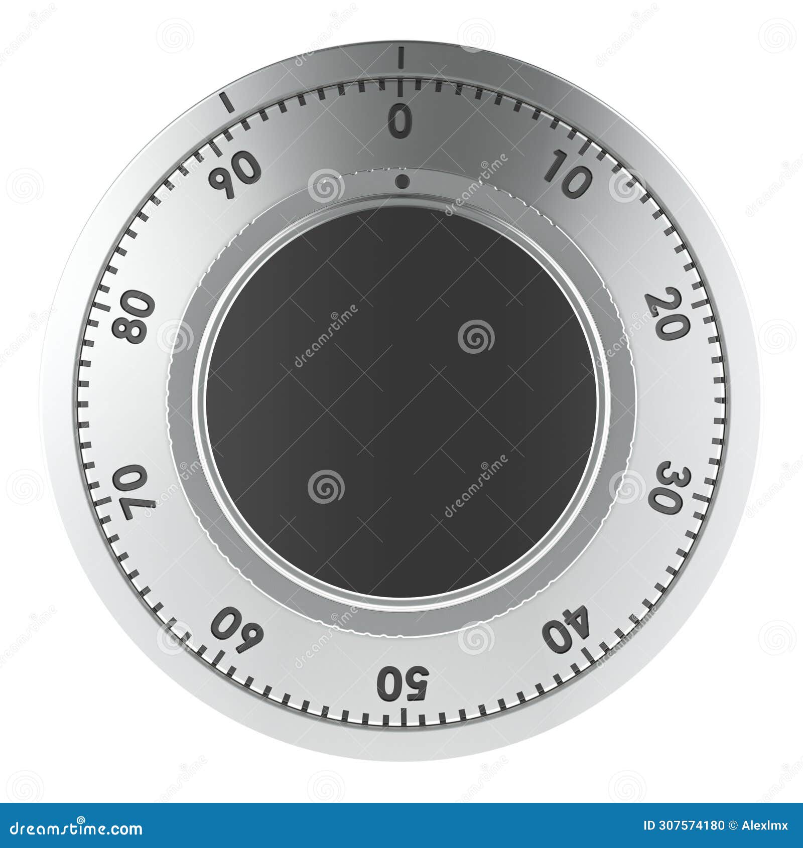 Wheel Mechanical Combination Lock, Front View. 3D Rendering Stock ...