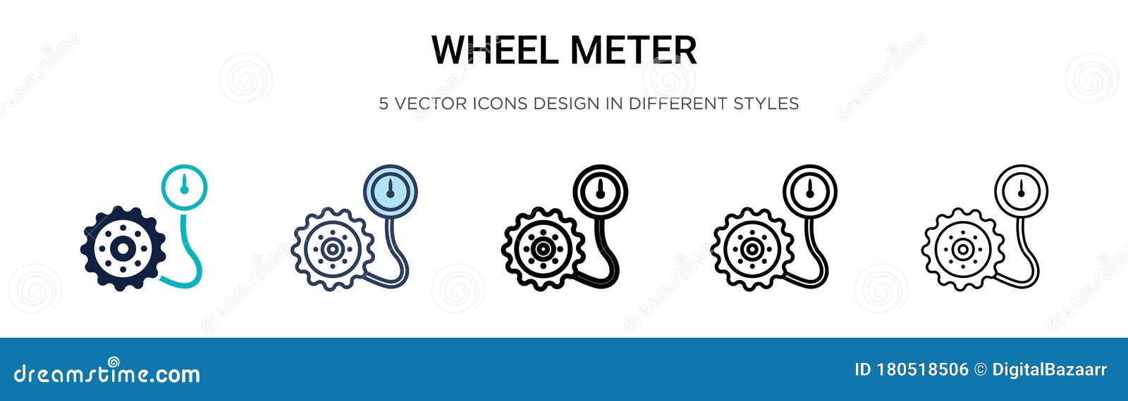 Wheel Meter Icon in Filled, Thin Line, Outline and Stroke Style. Vector ...