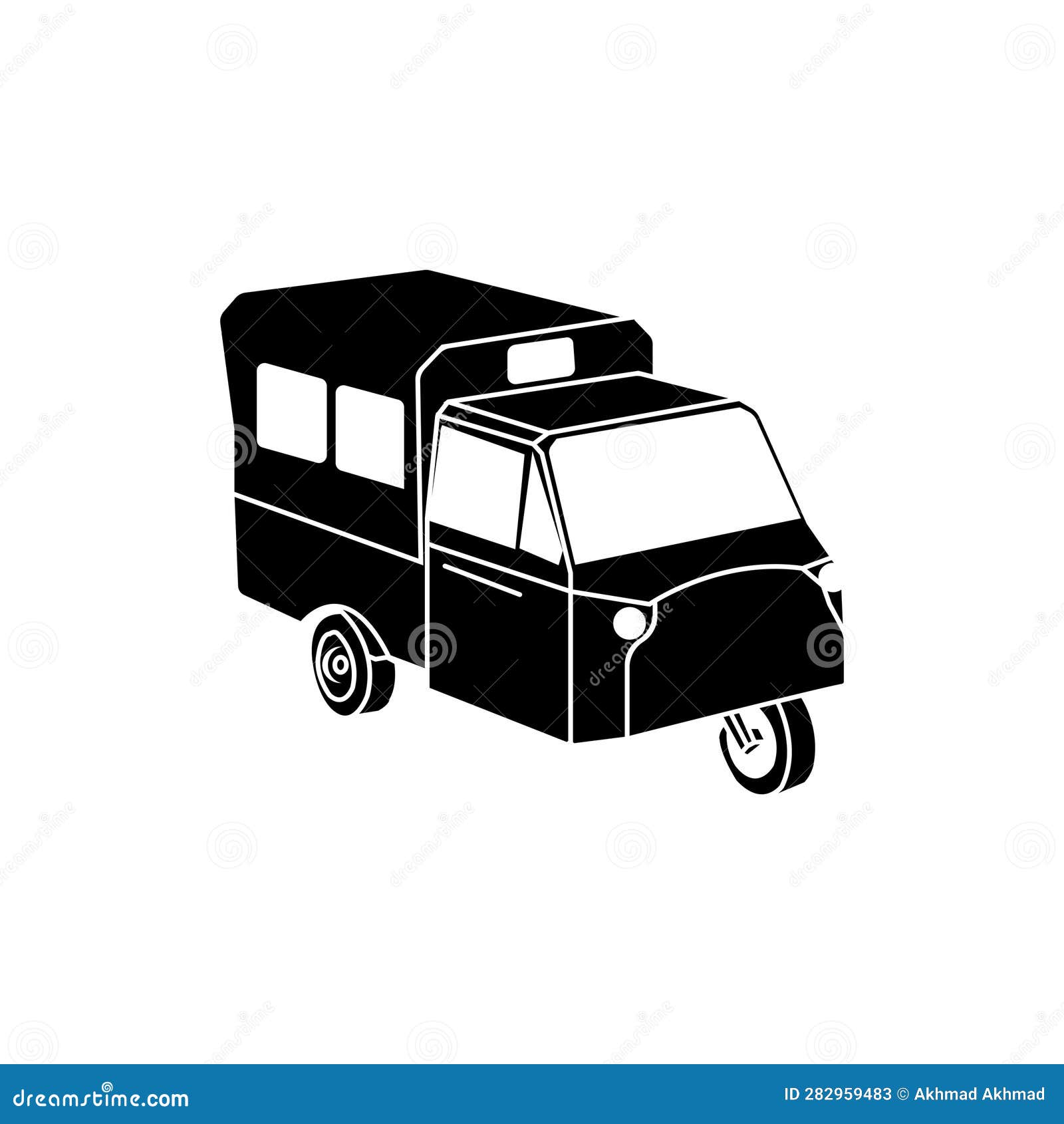 3 Wheel Motorized Rickshaw Icon Stock Vector - Illustration of ...