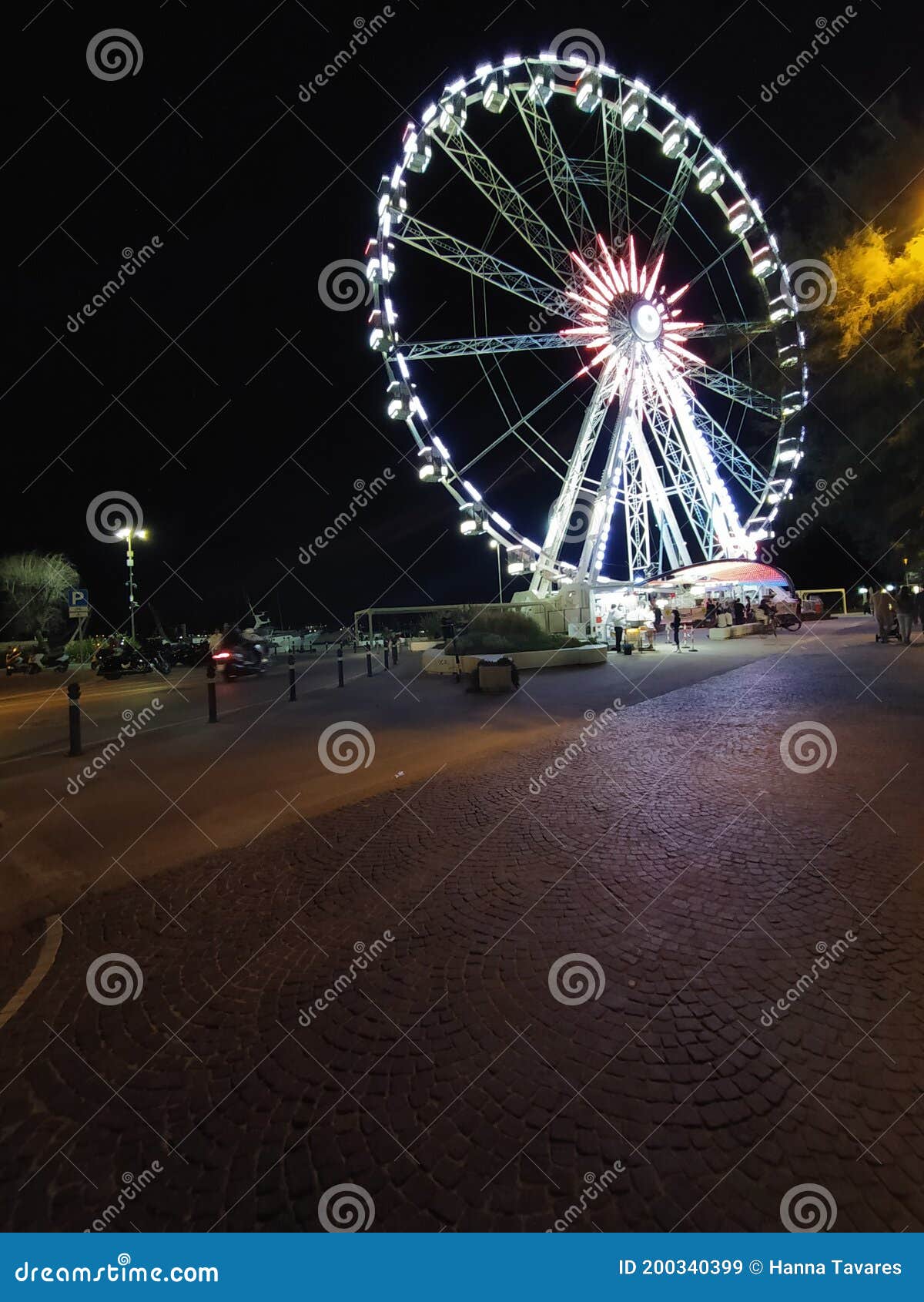 Wheel at night stock image. Image of light, wheel, night - 200340399