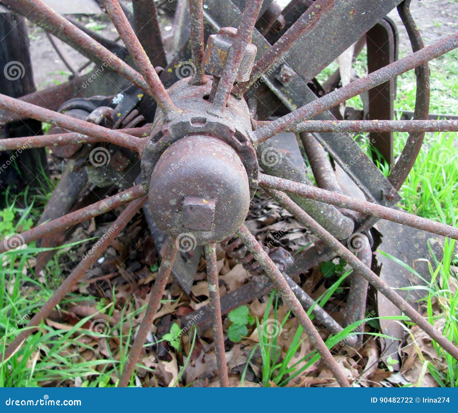 Wheel of an Old Farm Machine Stock Photo - Image of rake, aged: 90482722