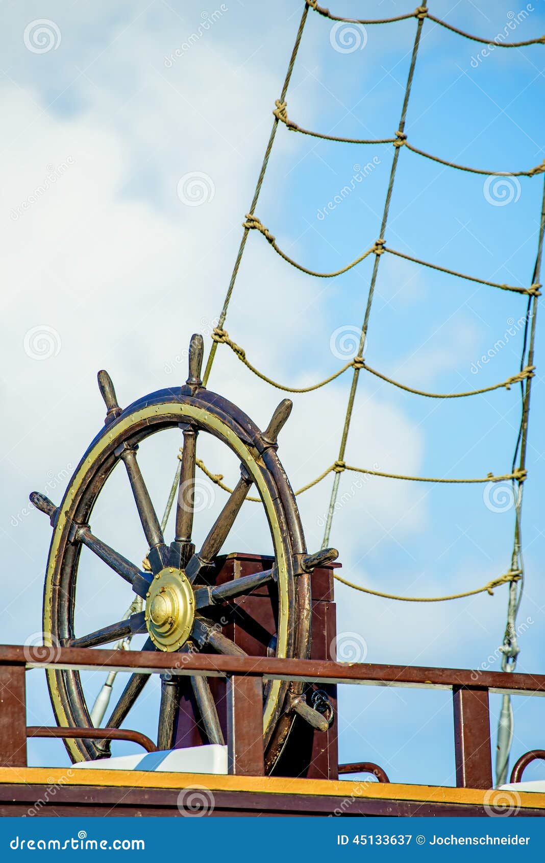 Wheel of an Old Sailing Ship Stock Image - Image of steering, symbol ...