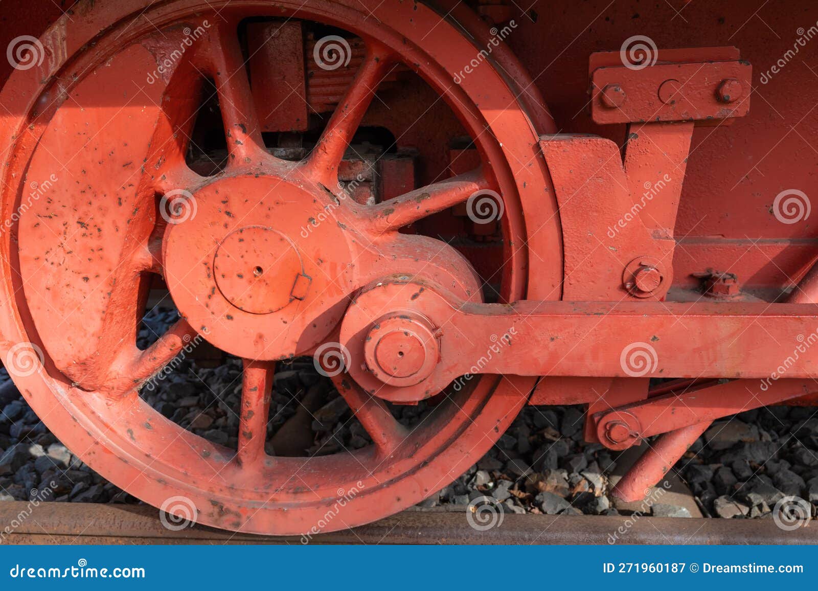 A Wheel of an Old Steam Locomotive Stock Image - Image of vintage ...