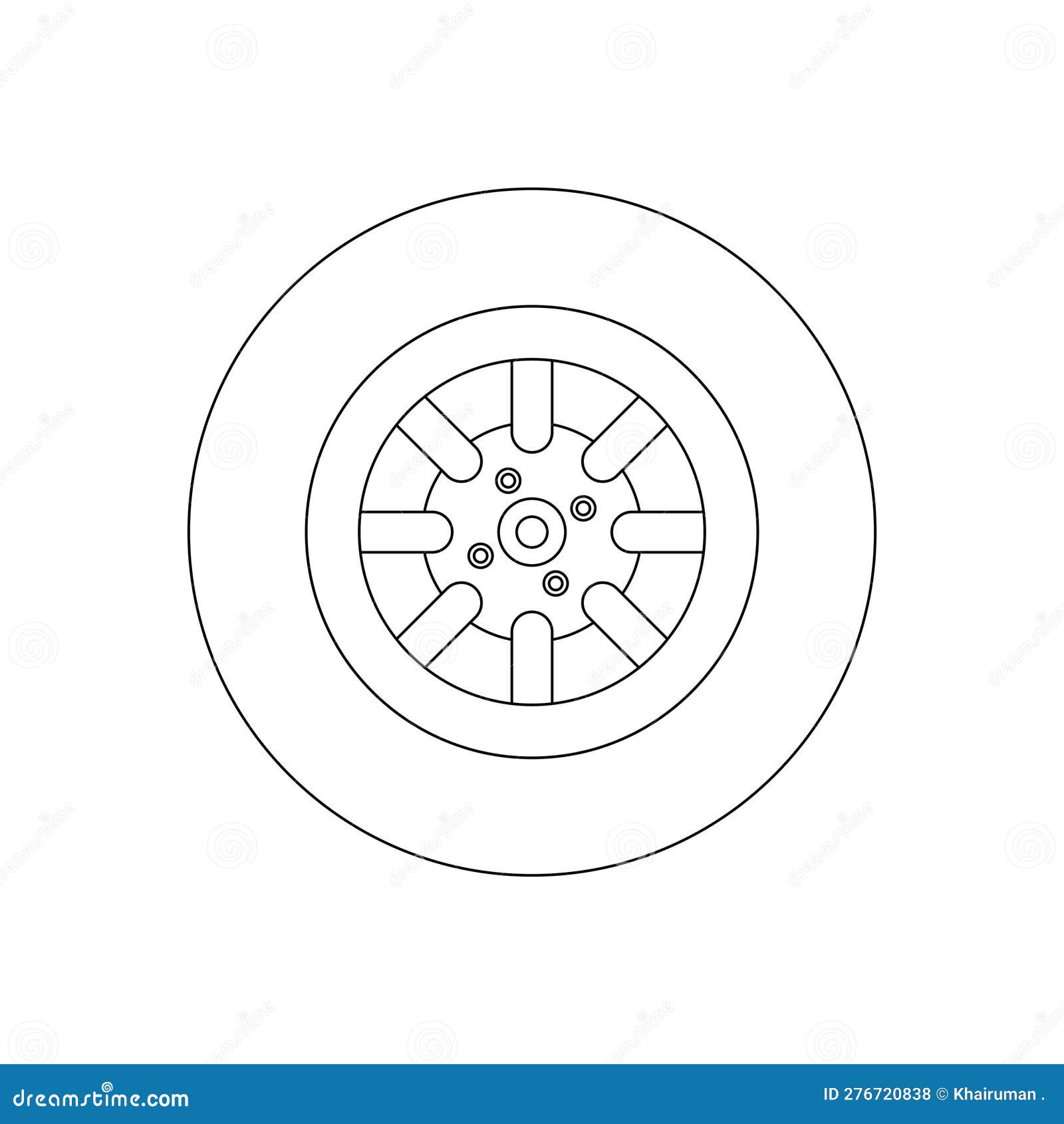 Wheel Outline Icon Illustration on Isolated White Background Stock ...