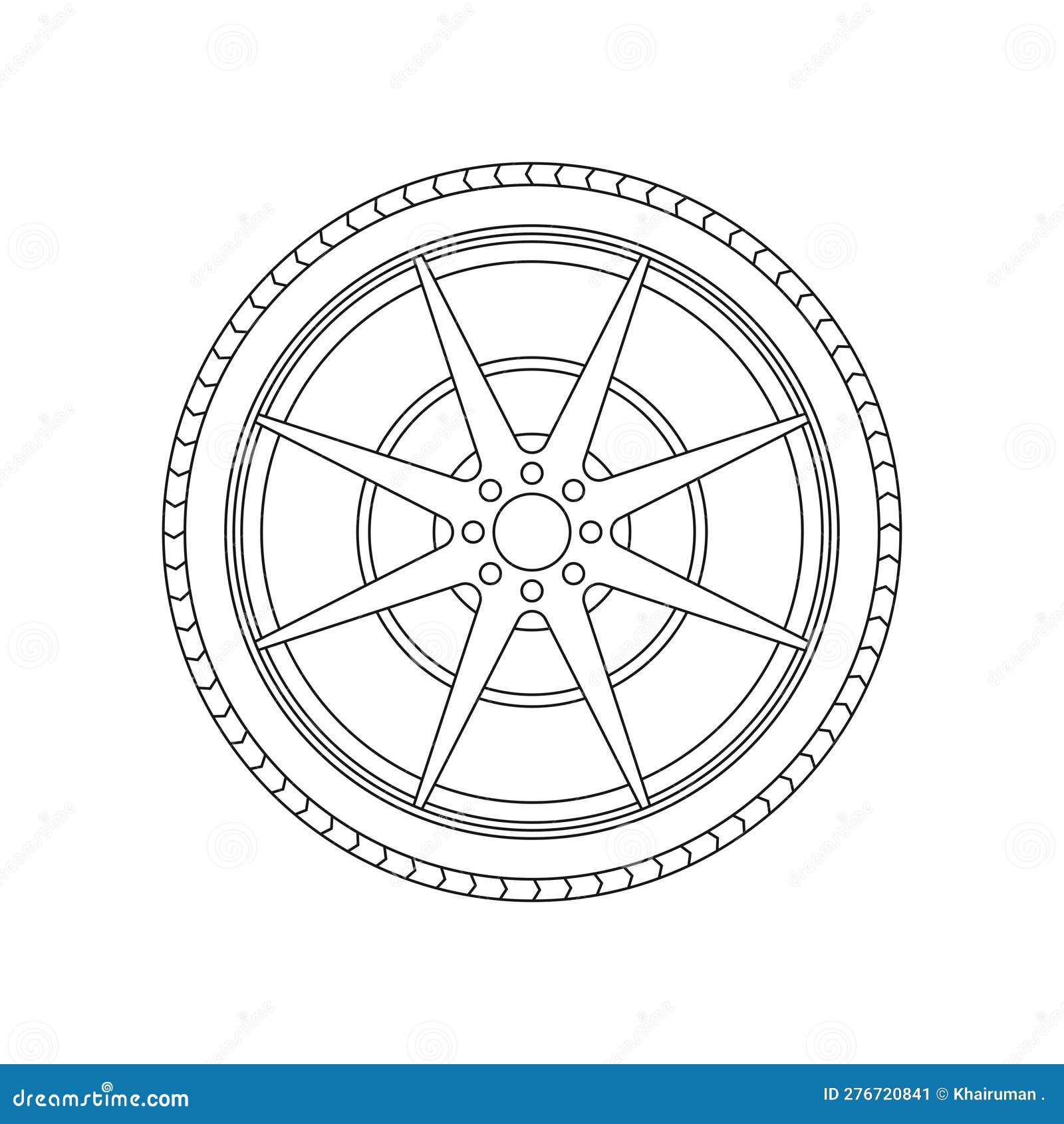 Wheel Outline Icon Illustration on Isolated White Background Stock ...