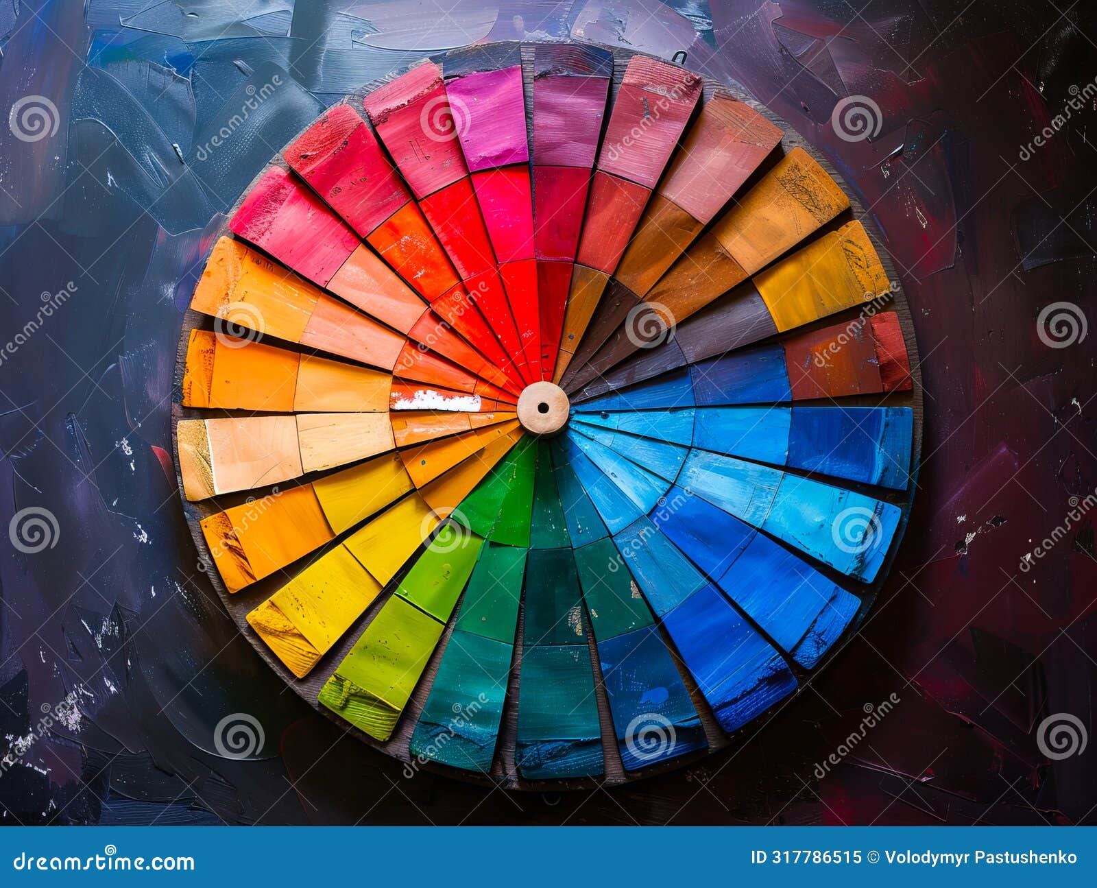 A Wheel of Paint Colors on a Wall Stock Image - Image of wall ...