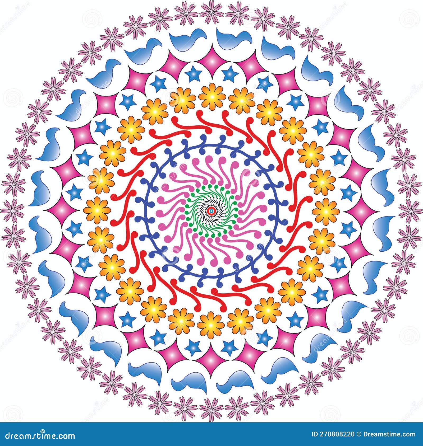 Wheel Pattern for Ceiling Decor Stock Illustration - Illustration of ...