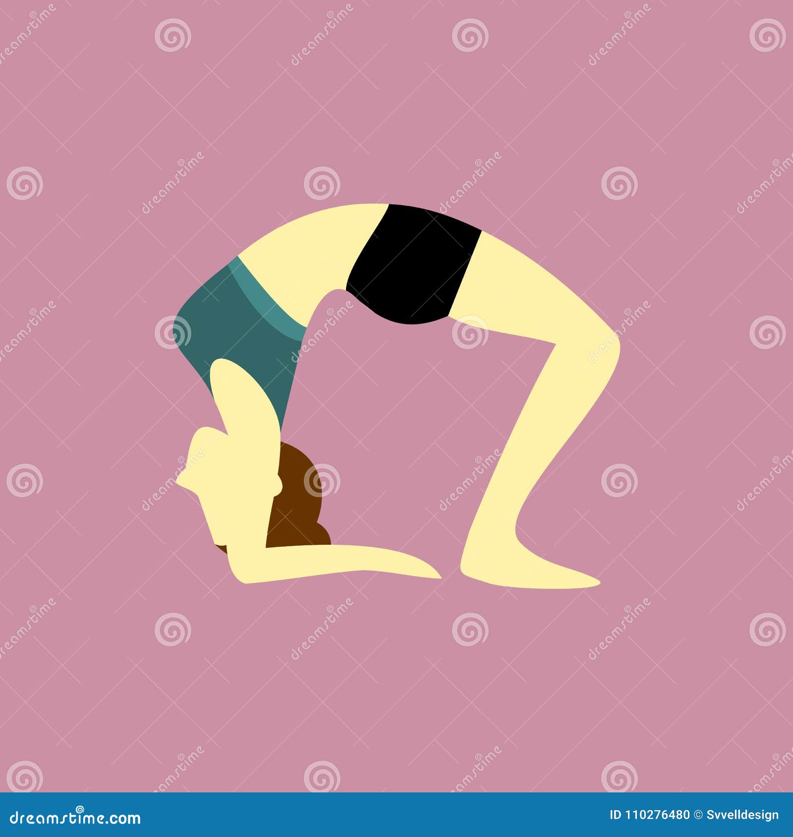 Wheel Pose Yoga Posture Vector Illustration Stock Vector - Illustration ...