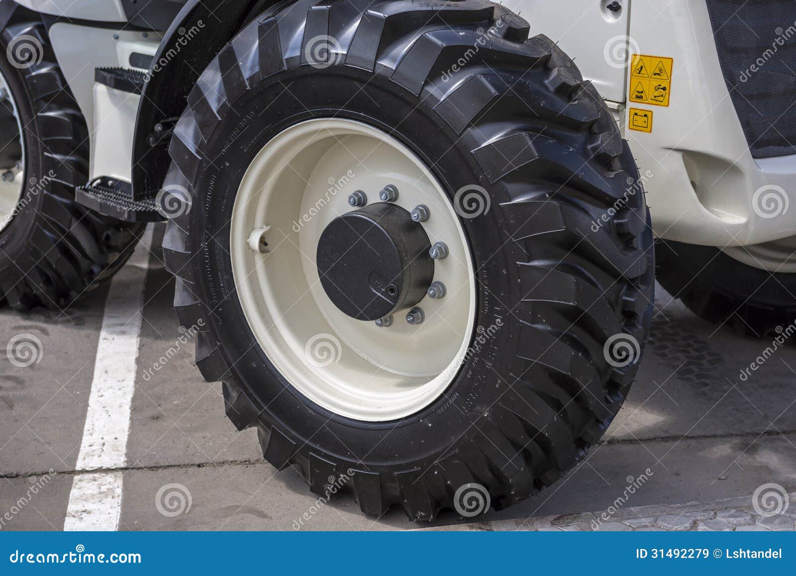 Wheel of a Powerful Road-building Machines Stock Image - Image of ...