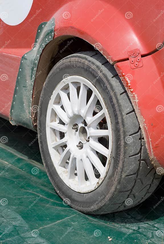 Wheel of the rally car stock image. Image of close, aluminum - 5665263