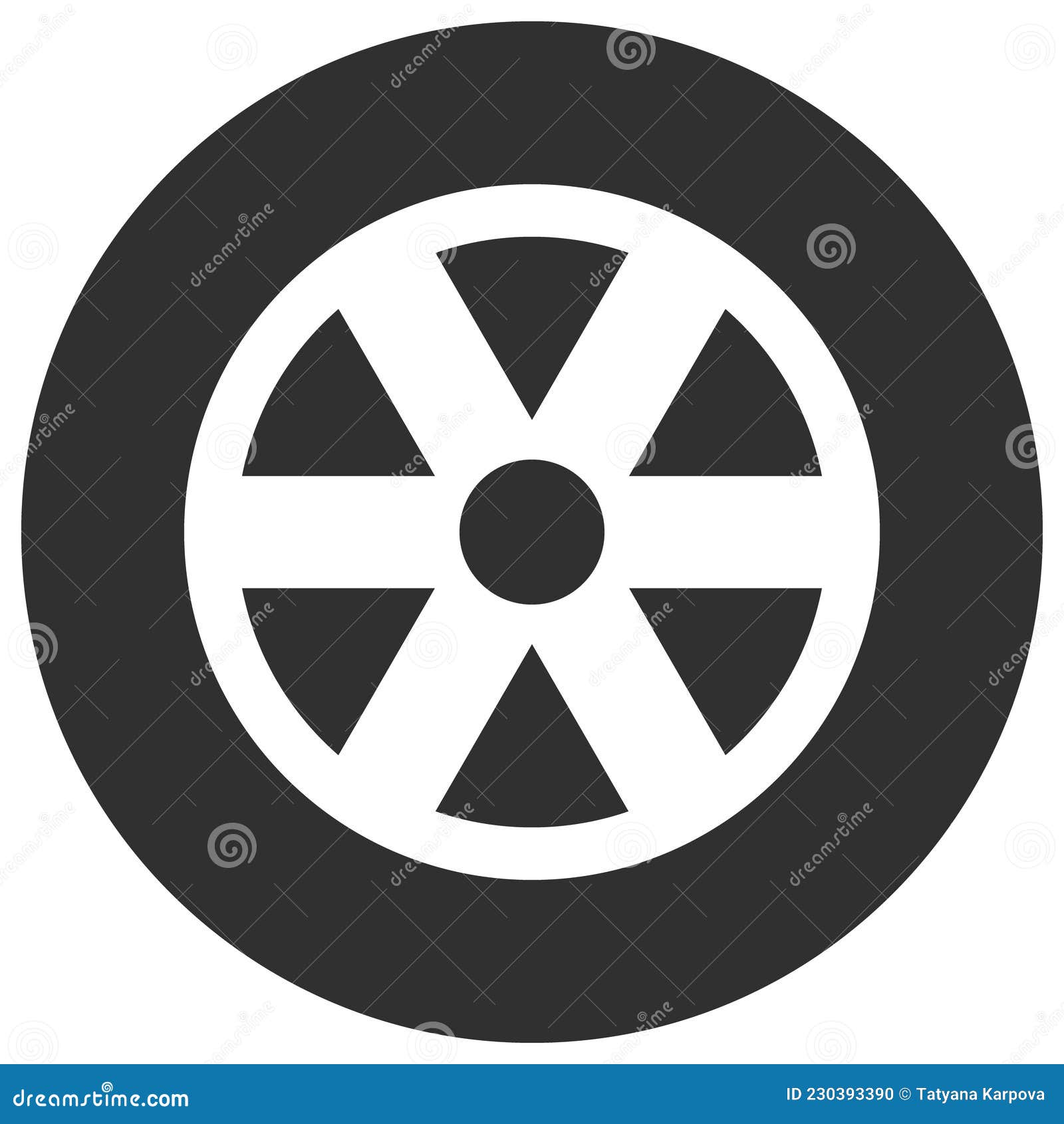 Wheel Raster Icon Flat Illustration Stock Illustration - Illustration ...
