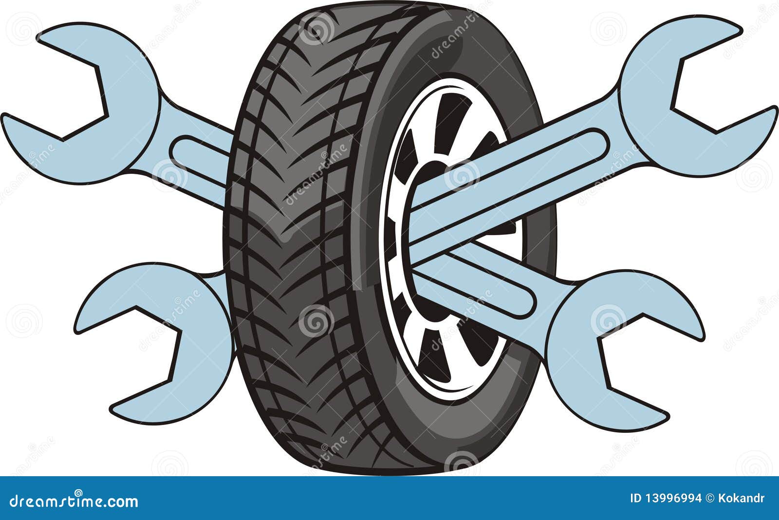 Wheel repair stock illustration. Illustration of rubber - 13996994