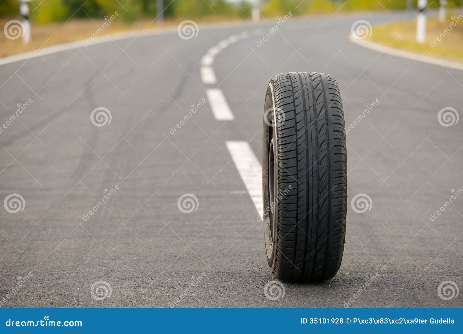 Wheel on road stock photo. Image of empty, tire, roll - 35101928