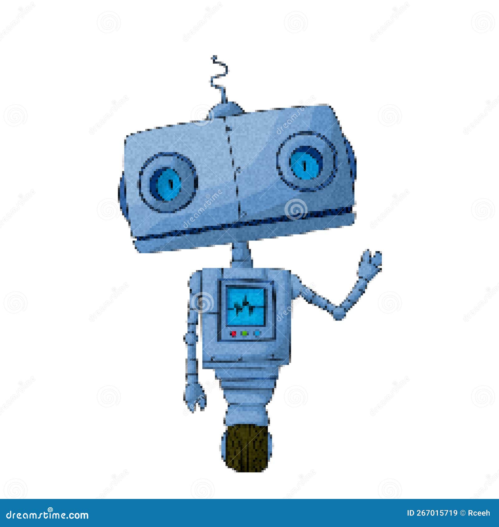 Wheel robot pixel art icon stock vector. Illustration of concept ...