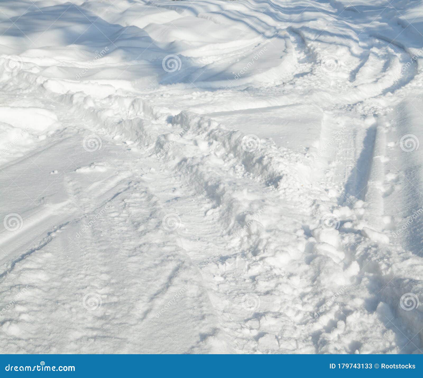 Wheel ruts in the snow stock image. Image of season - 179743133
