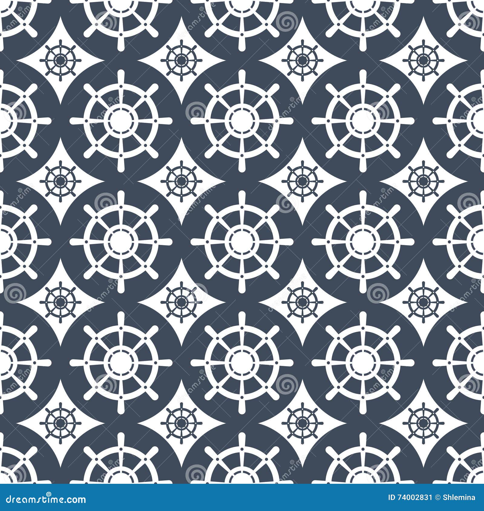 Wheel seamless pattern stock vector. Illustration of nautical - 74002831