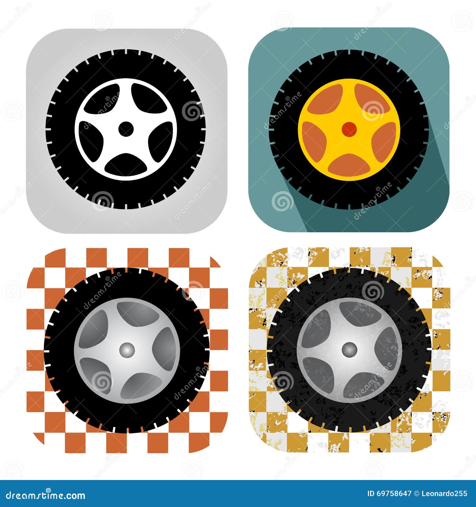 Wheel set stock illustration. Illustration of flat, drive - 69758647
